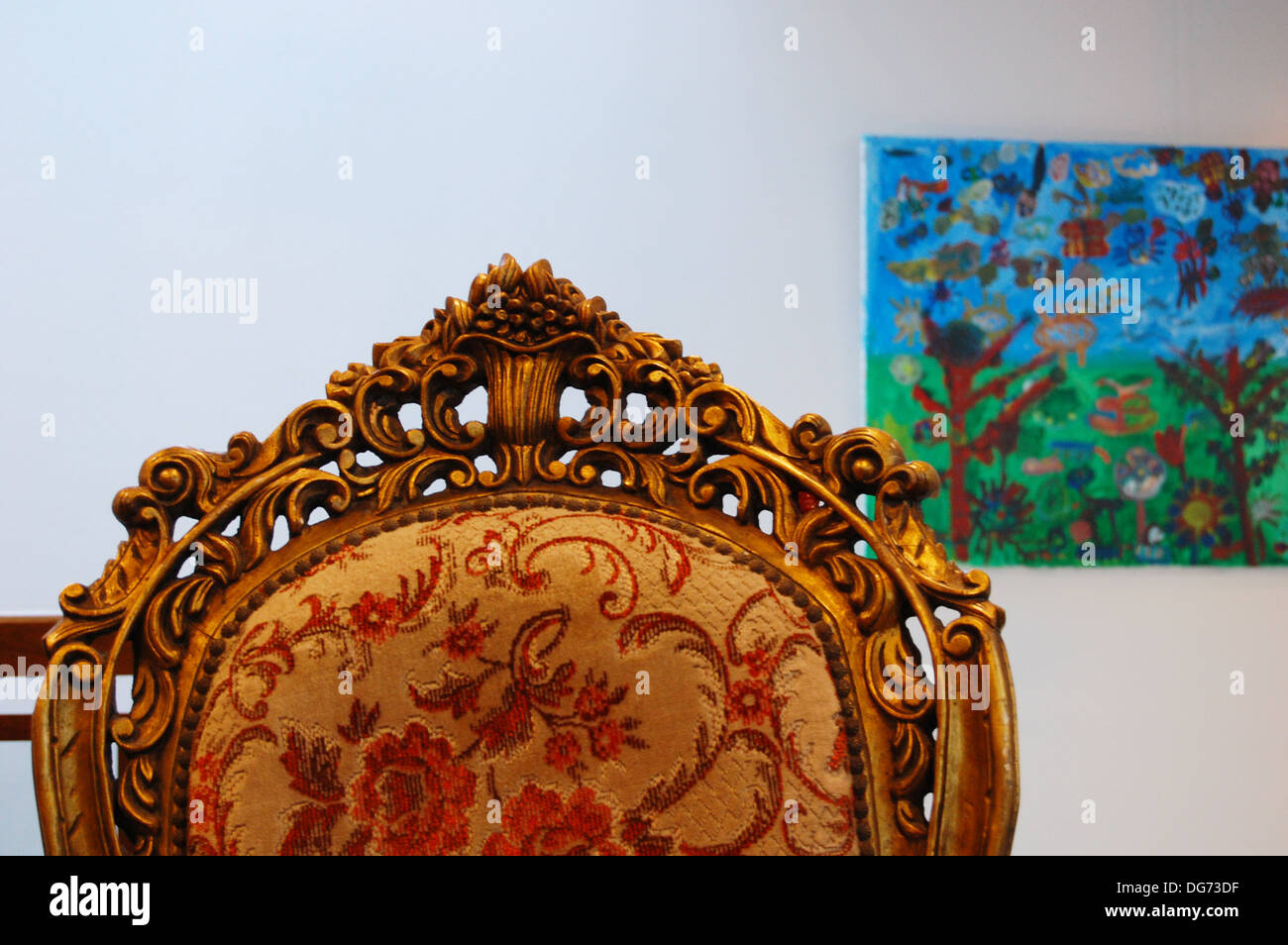 antique baroque chair and painting Stock Photo - Alamy