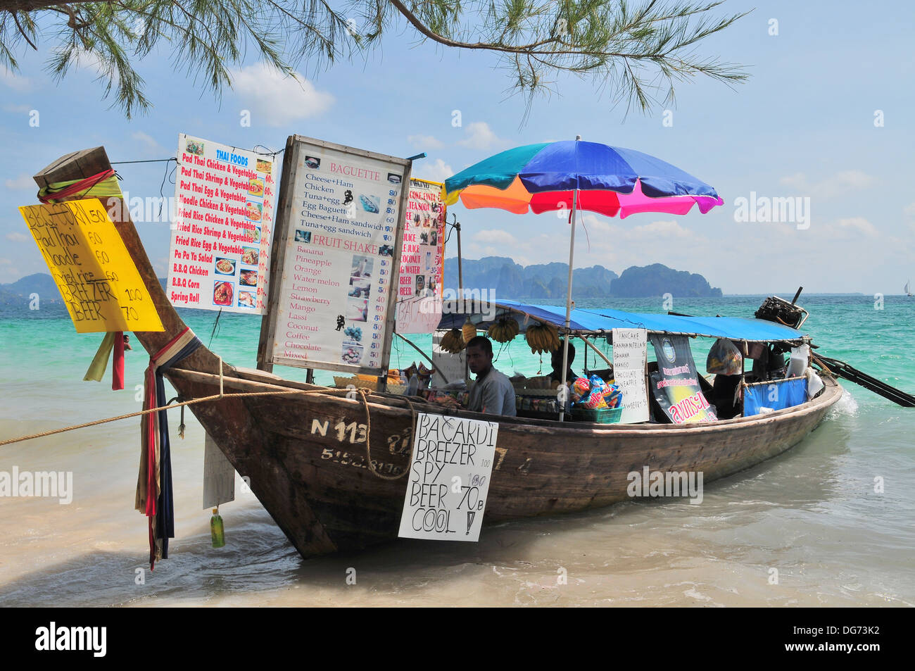 Thailand's Islands & Beaches - Boat vendor at Koh Poda (Krabi Stock ...