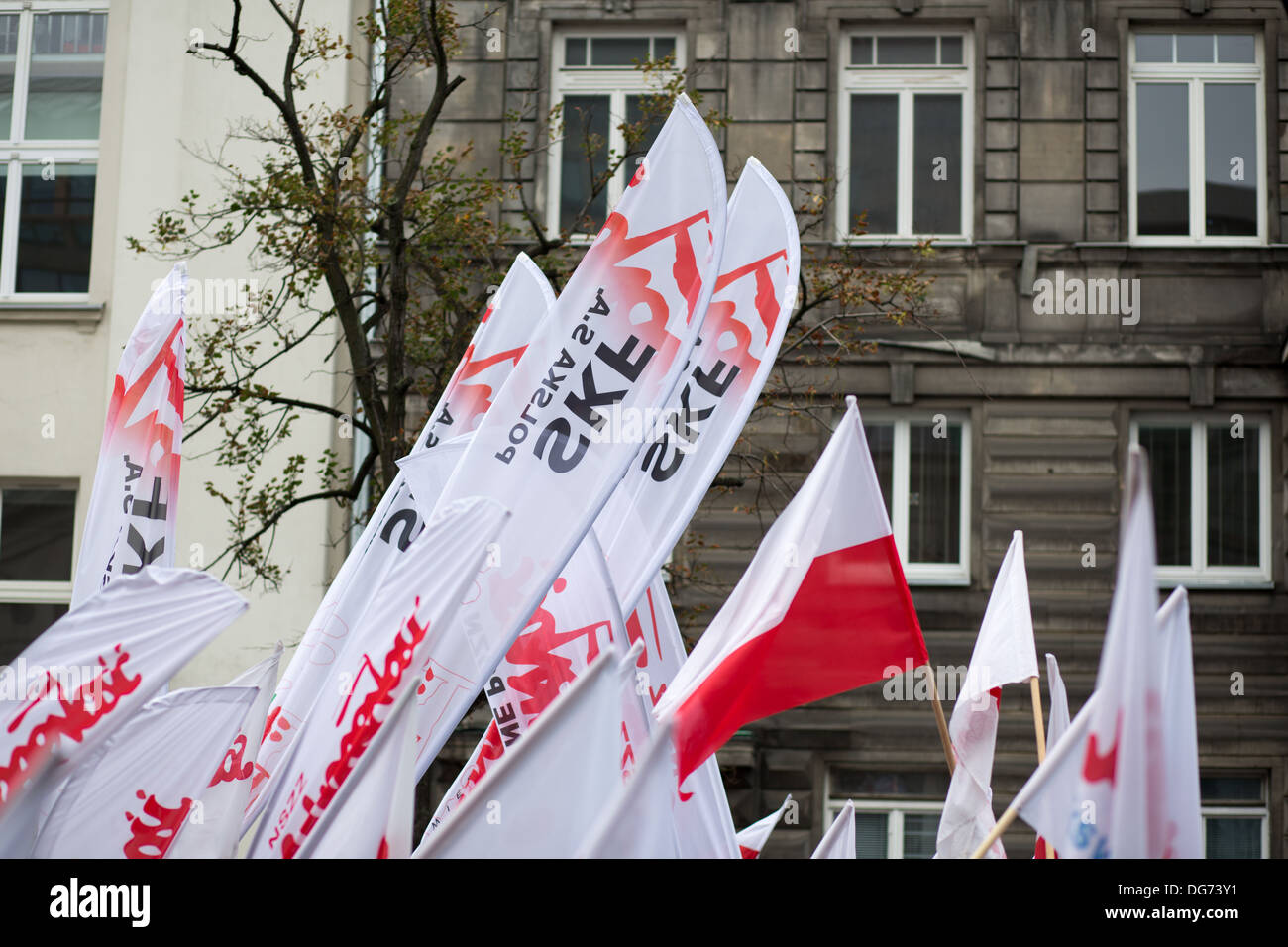 Solidarnosc flag hi-res stock photography and images - Alamy
