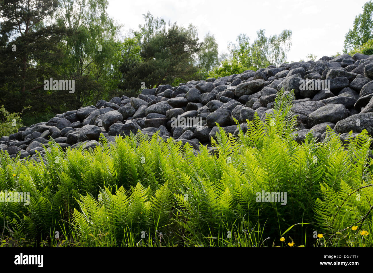 Detail of burial cairn Stock Photo - Alamy