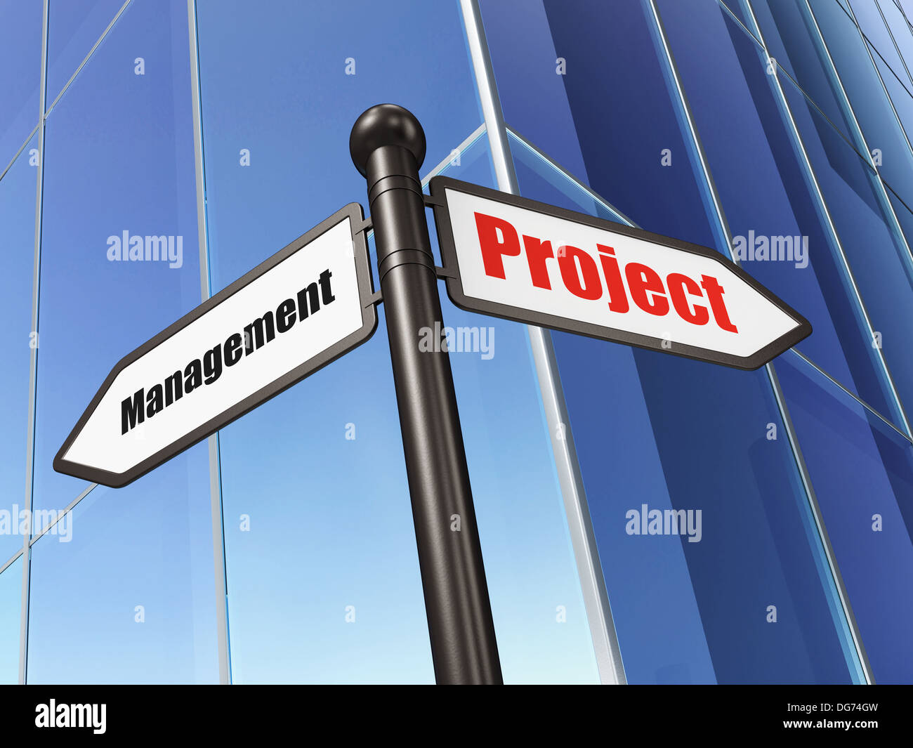 Business concept: Project Management on Building background Stock Photo ...