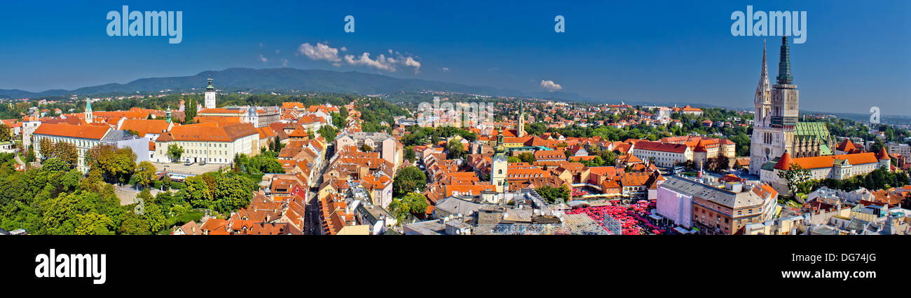 Historic city of Zagreb panoramic view, Croatia Stock Photo - Alamy