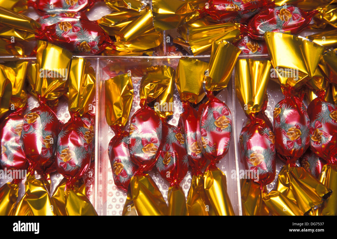 sweets in foil wrappers Stock Photo - Alamy