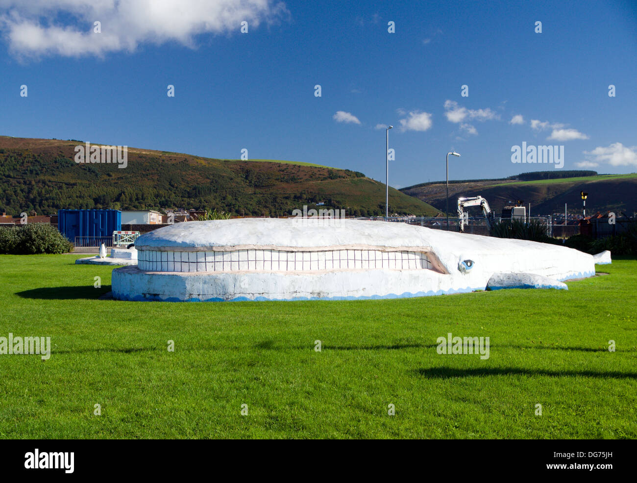 Whale sculpture, Aberafon Seafront, Port Talbot, South Wales Stock ...