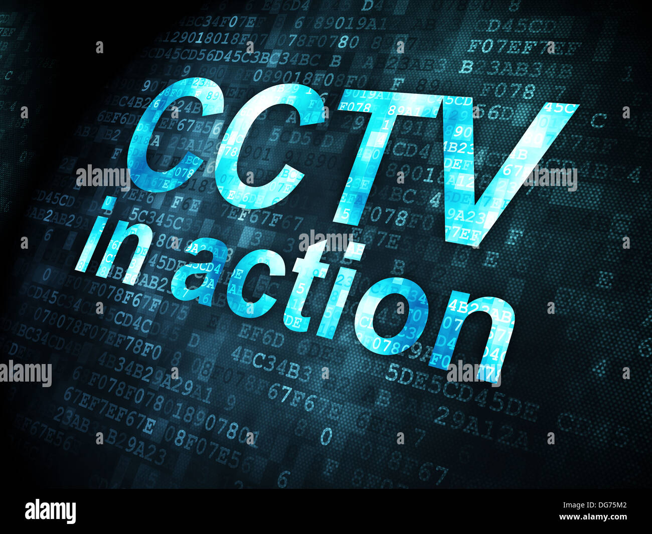 Protection concept: CCTV In action on digital background Stock Photo ...
