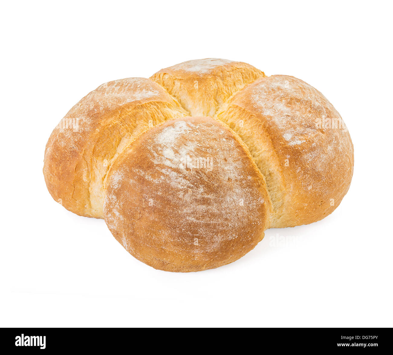 Closeup of Four Buns Bread over white background, Shallow focus Stock ...
