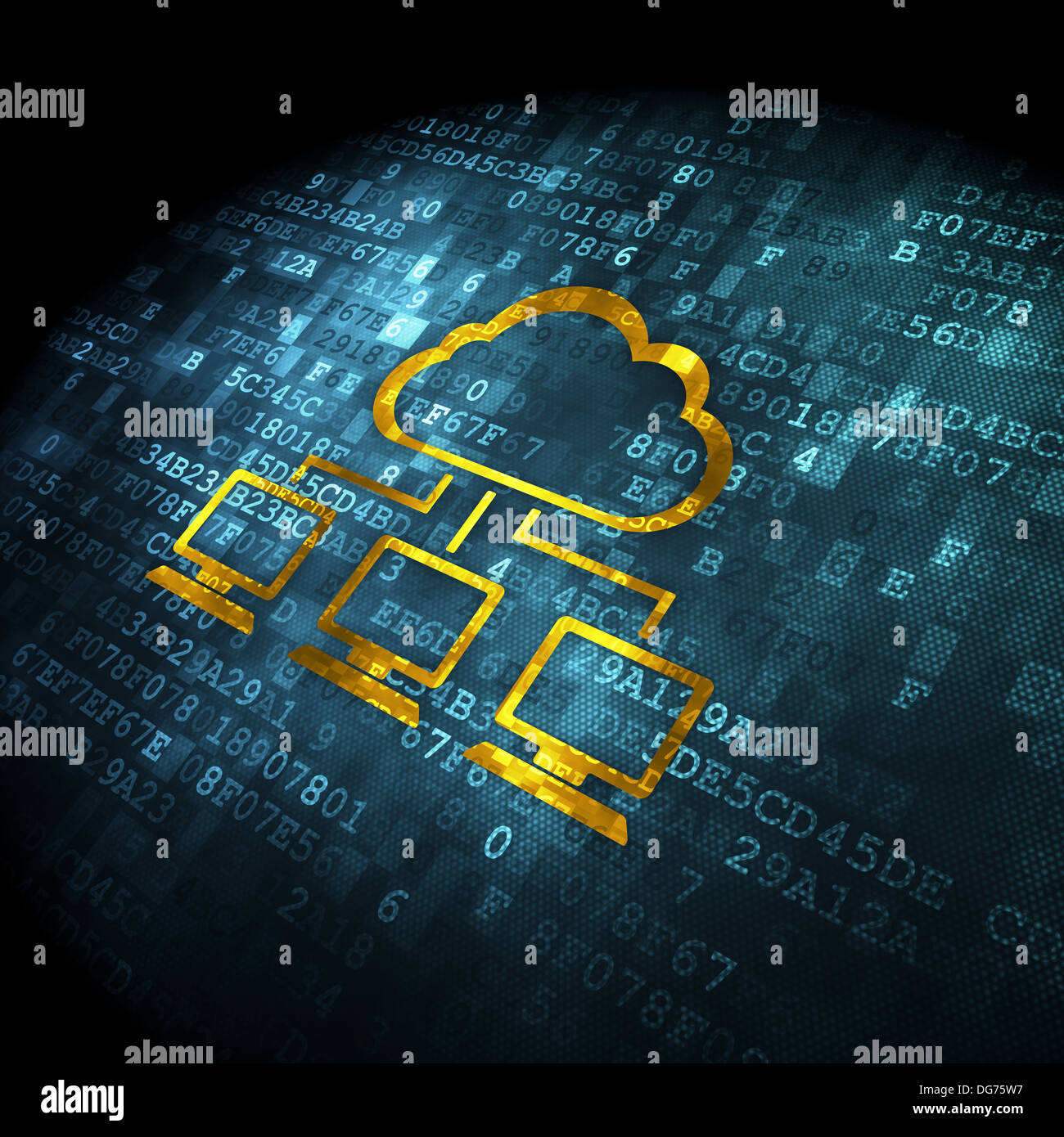 Cloud computing concept: Cloud Network on digital background Stock ...