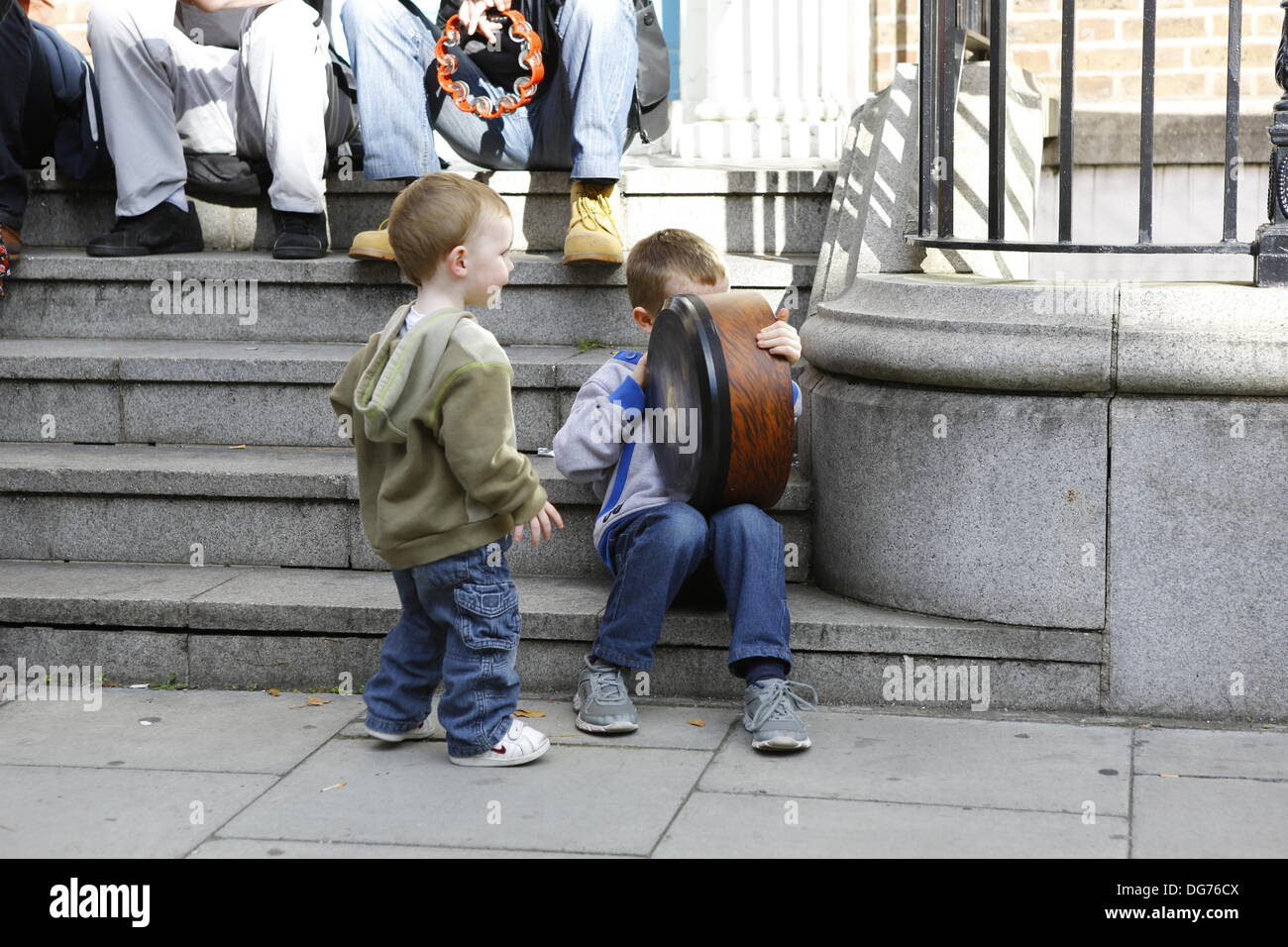 Dublin, Ireland. 15th October 2013. Two little boys are pictured at the ...