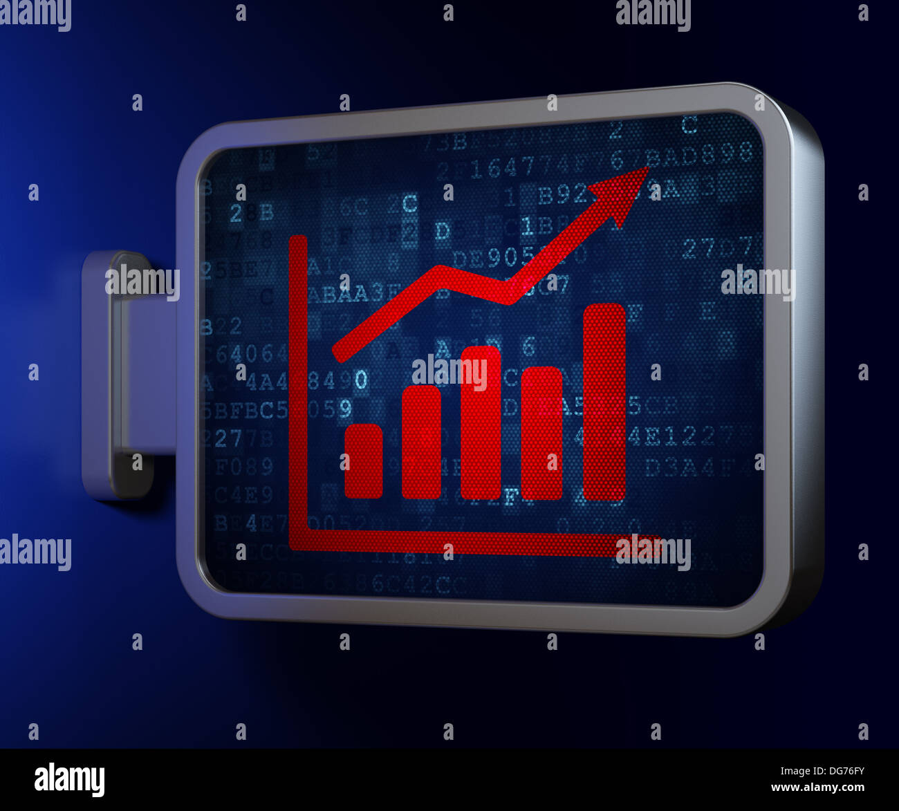 Finance concept: Growth Graph on billboard background Stock Photo - Alamy