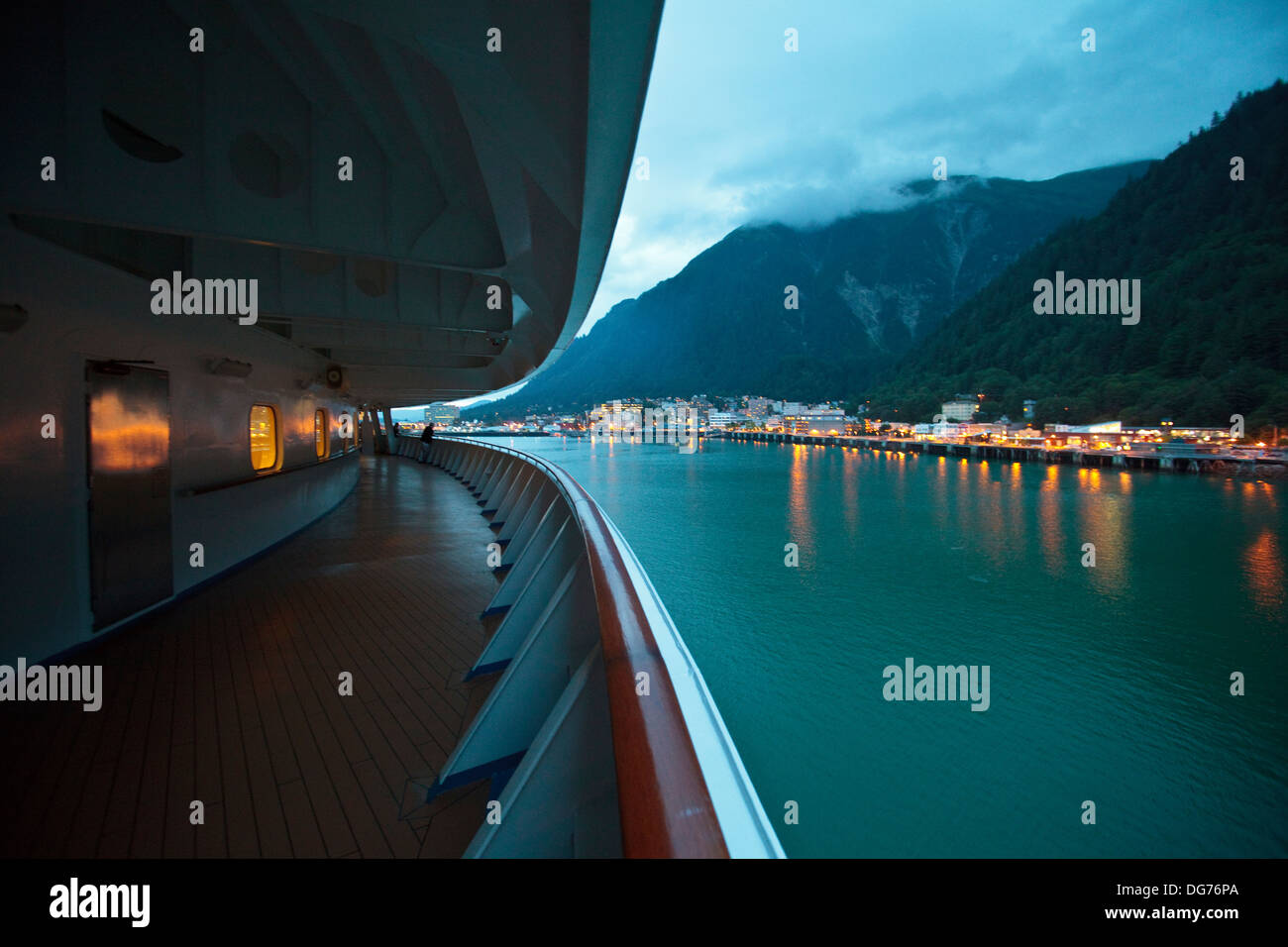 View of Juno, Alaska from a cruise ship leaving the harbor Stock Photo ...