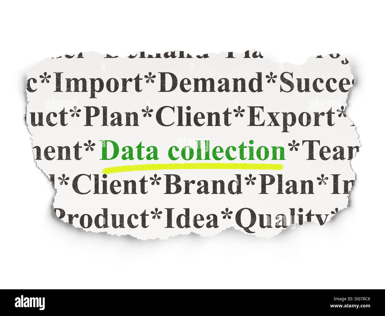 Data concept: Data Collection on Paper background Stock Photo - Alamy