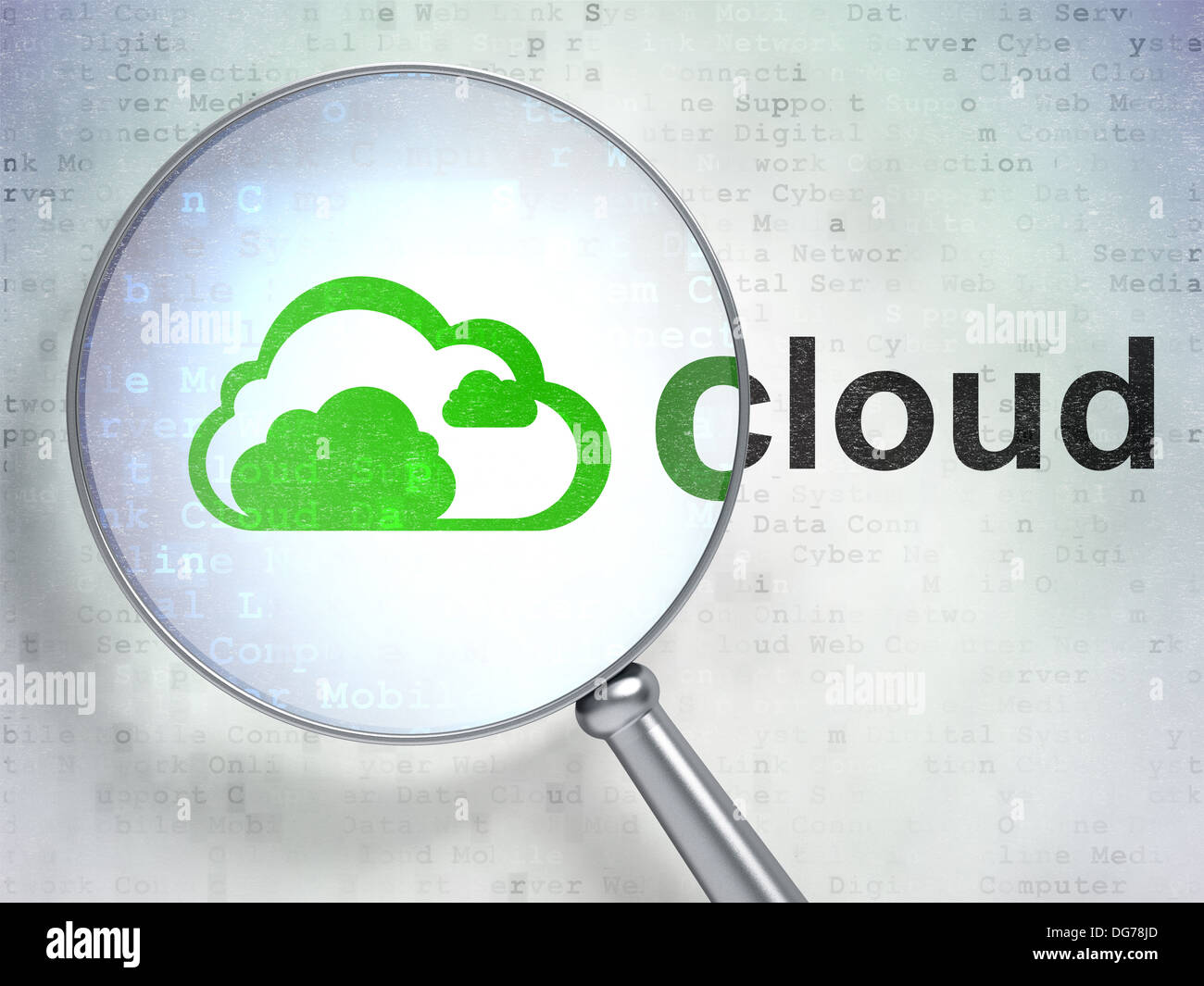 Networking concept: Cloud and Cloud with optical glass Stock Photo - Alamy