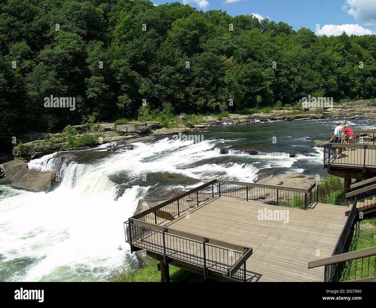 The viewing platform over the Ohiopyle Falls, Pennsylvania Stock Photo ...