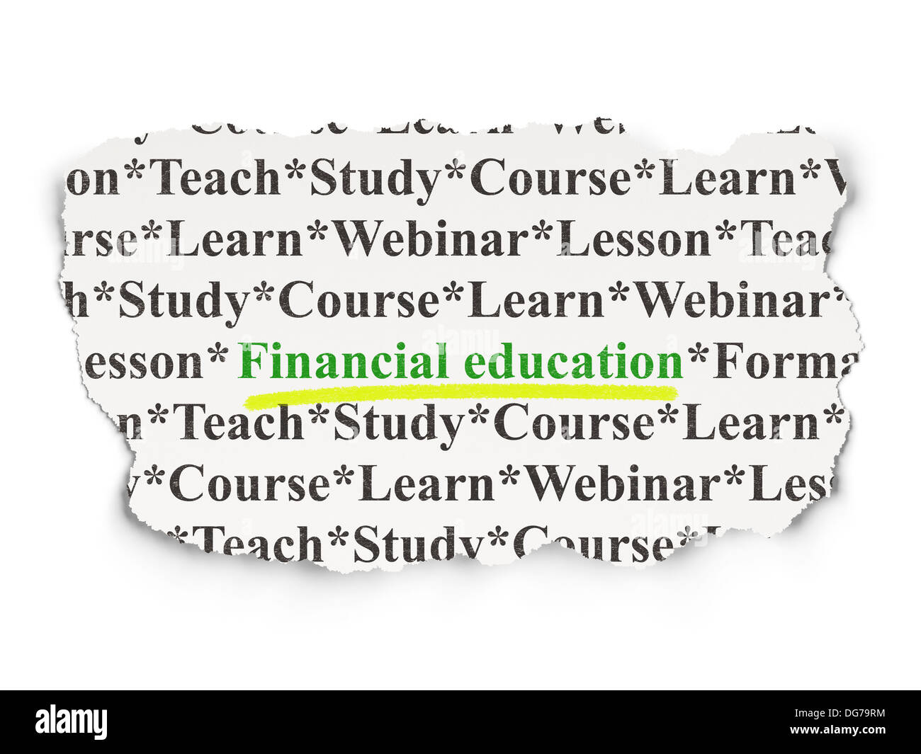 Education concept: Financial Education on Paper background Stock Photo ...