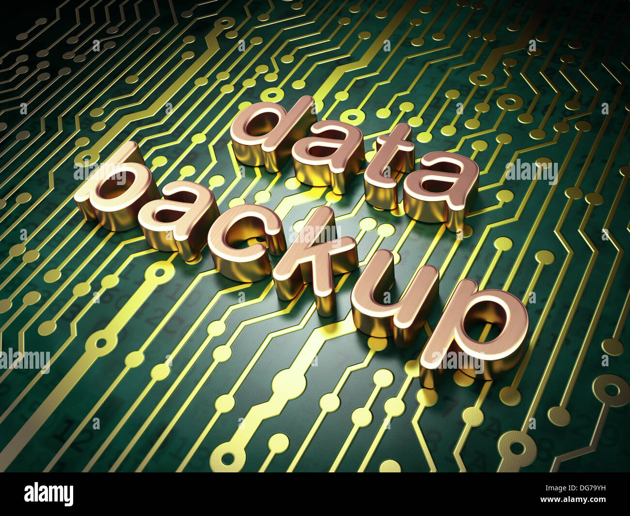 Information concept: Data Backup on circuit board background Stock ...