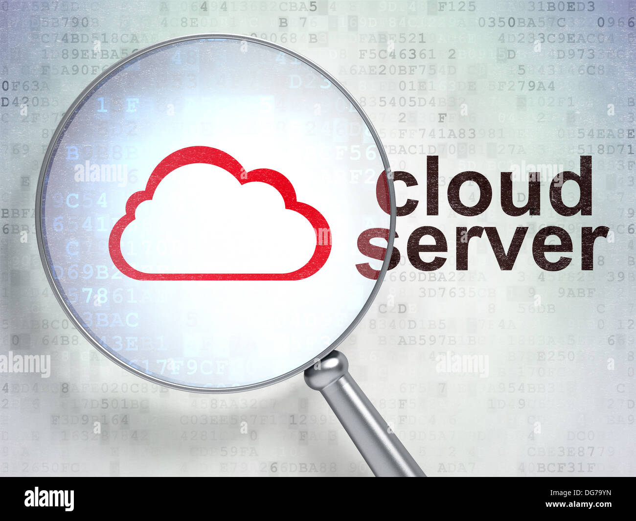Cloud technology concept: Cloud and Cloud Server with optical gl Stock ...