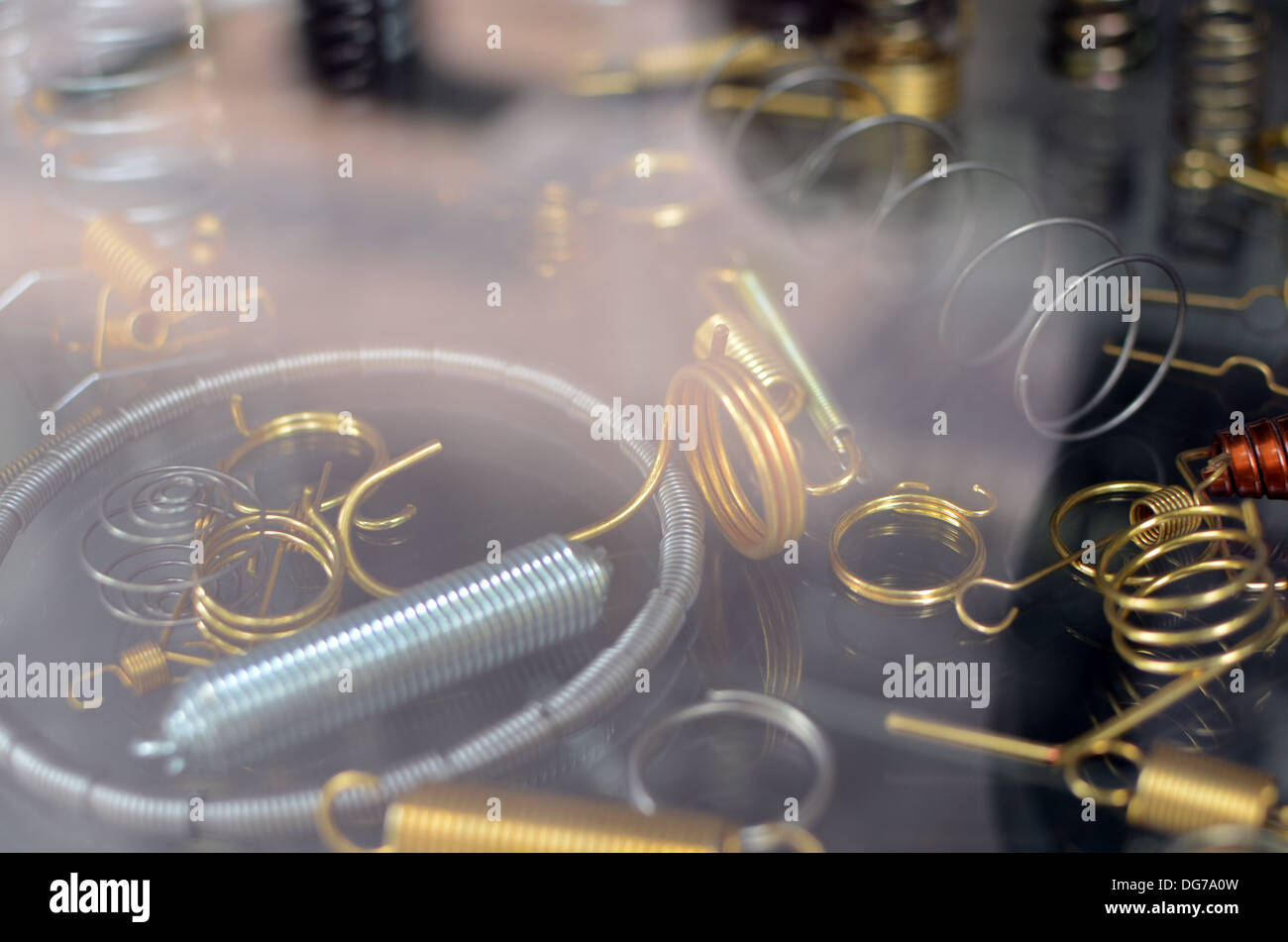 Metal replacement parts in store window Stock Photo - Alamy