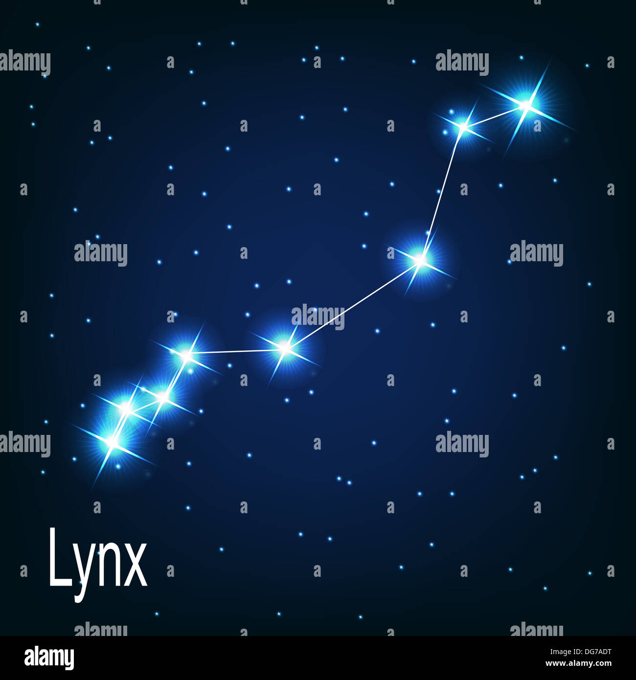 The constellation "Lynx" star in the night sky. Vector illustration ...