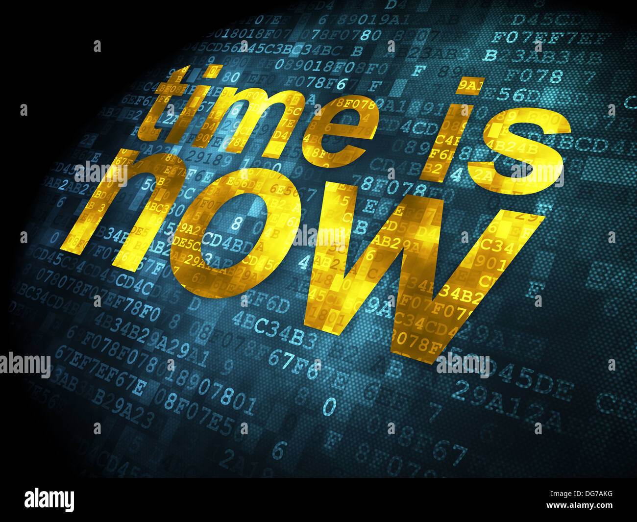Time concept: Time is Now on digital background Stock Photo - Alamy