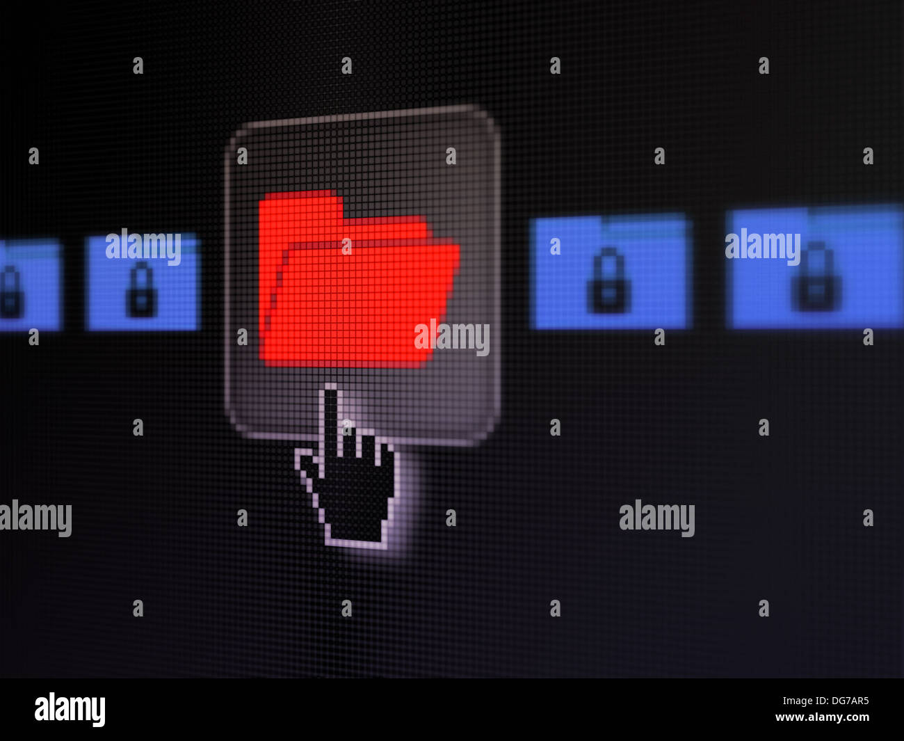 Privacy concept: Folder With Padlock on digital computer screen Stock ...