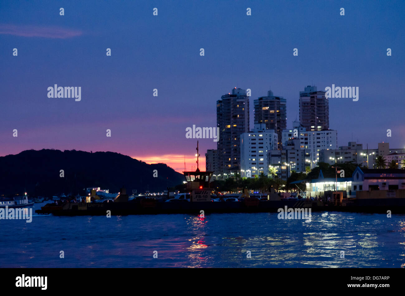 Ponta da praia neighborhood, Santos city, Sao Paulo Brazil, view from ...