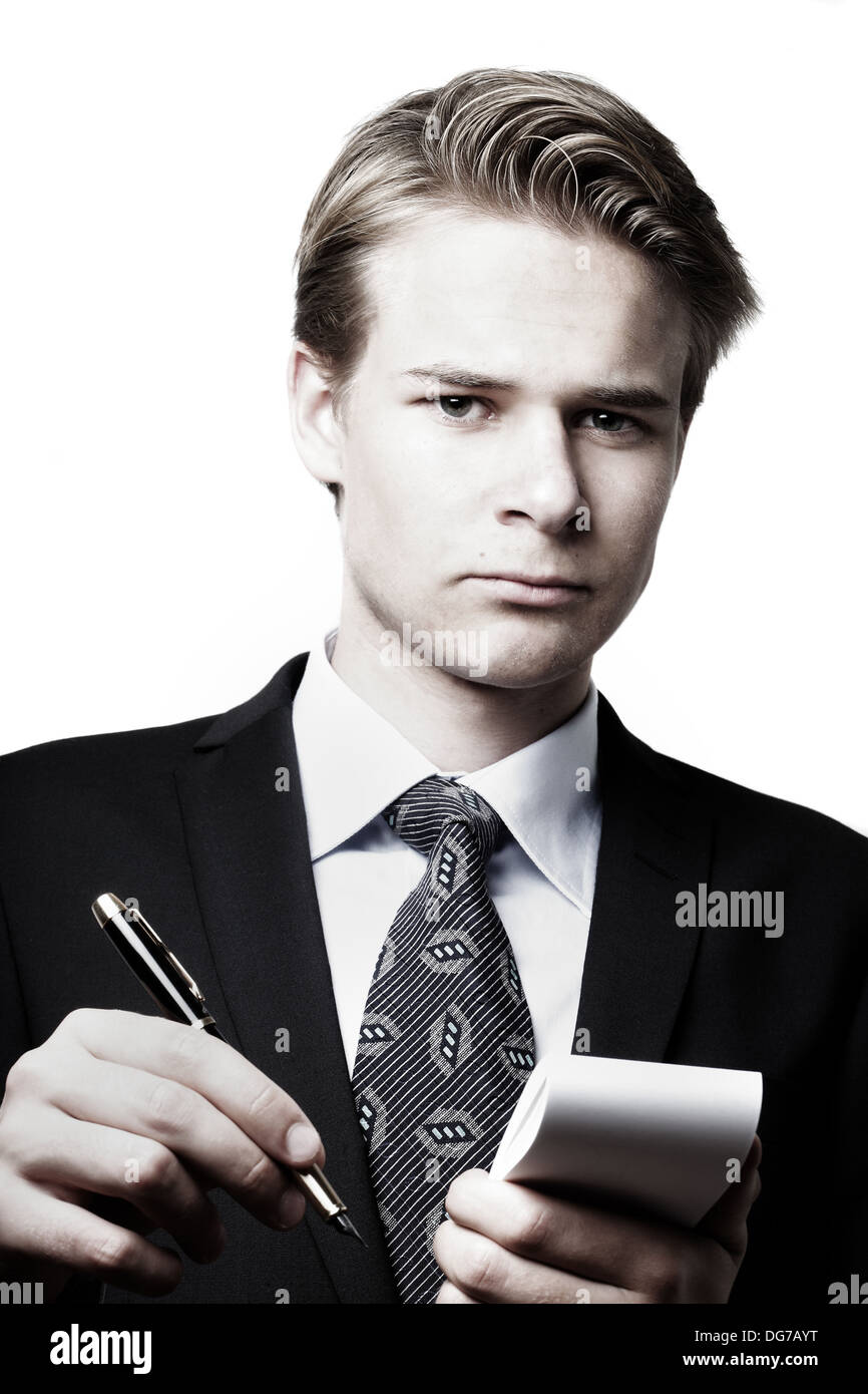 Young businessman writing letter hi-res stock photography and images ...
