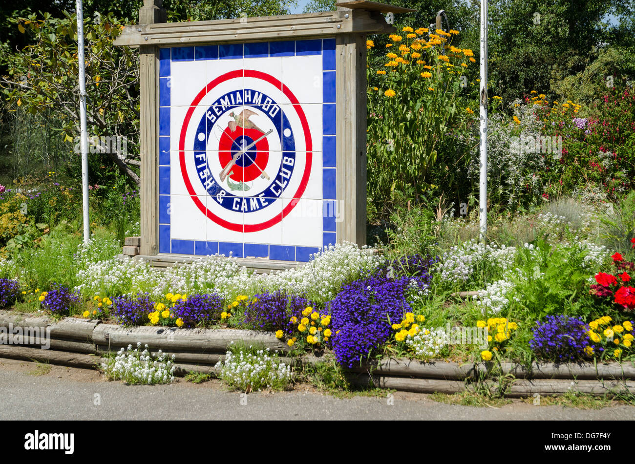 Canada british columbia canada fish and game club sign hi-res stock ...