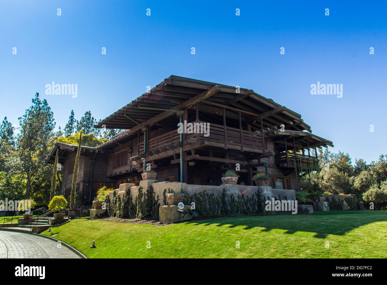 The Gamble house in Pasadena California and two of its sleeping porches ...