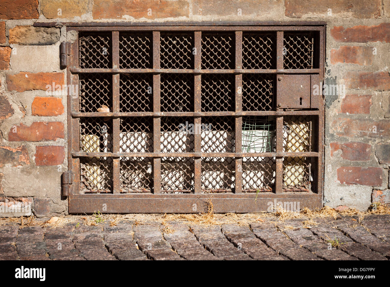 brick wall with a window background texture Stock Photo - Alamy