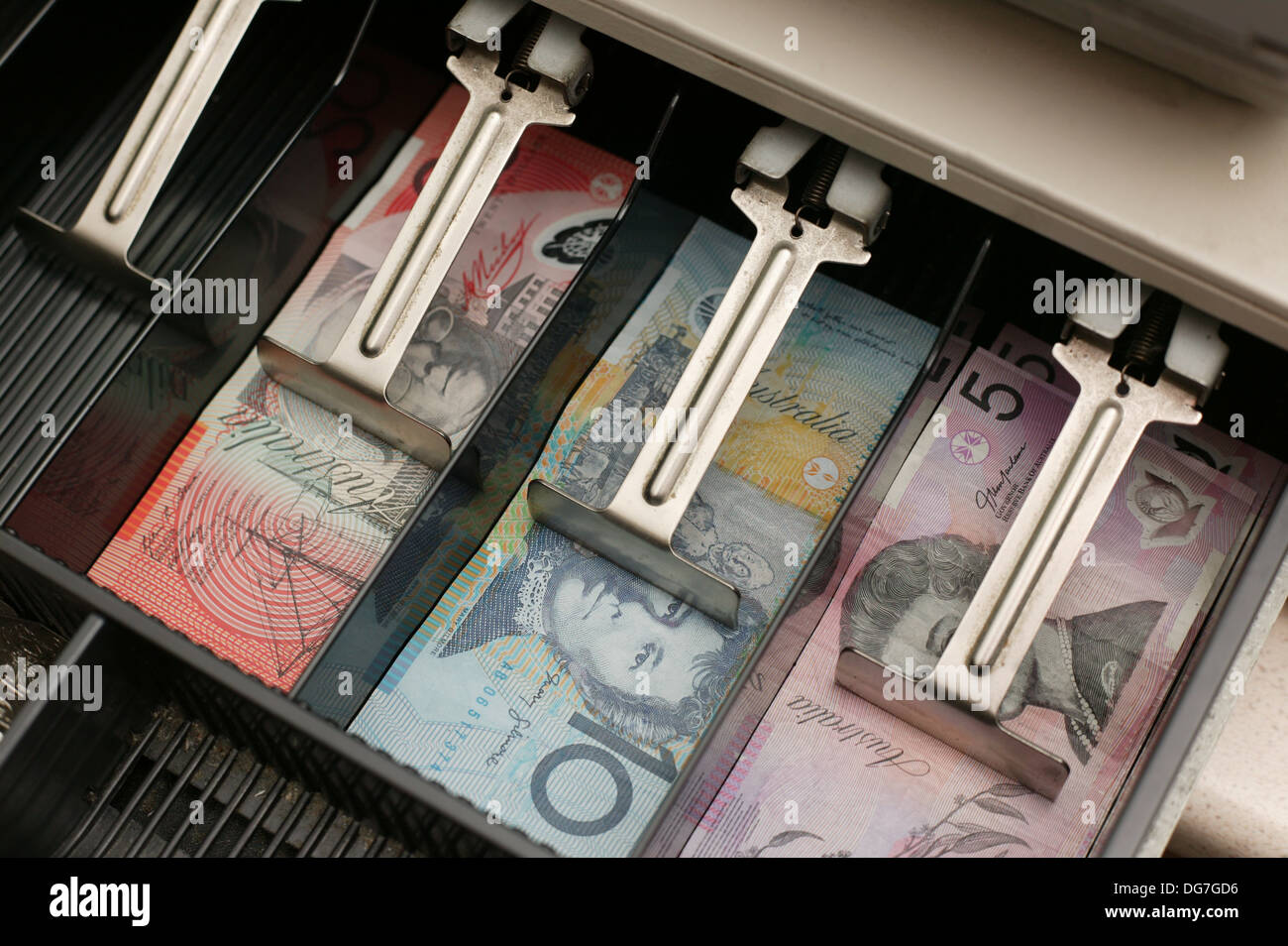A close up shot of a cash drawer Stock Photo - Alamy