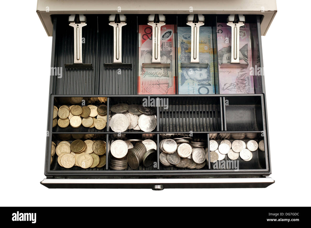 A close up shot of a cash drawer Stock Photo - Alamy