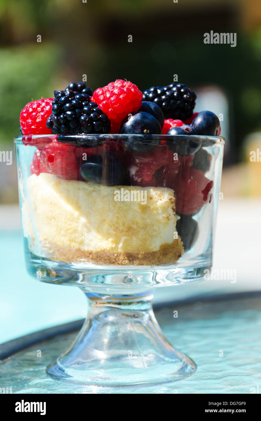 Morning dessert with fresh berries by the swimming pool Stock Photo - Alamy