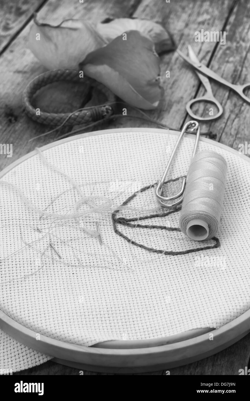 handmade and instruments of repairman clothing Stock Photo - Alamy