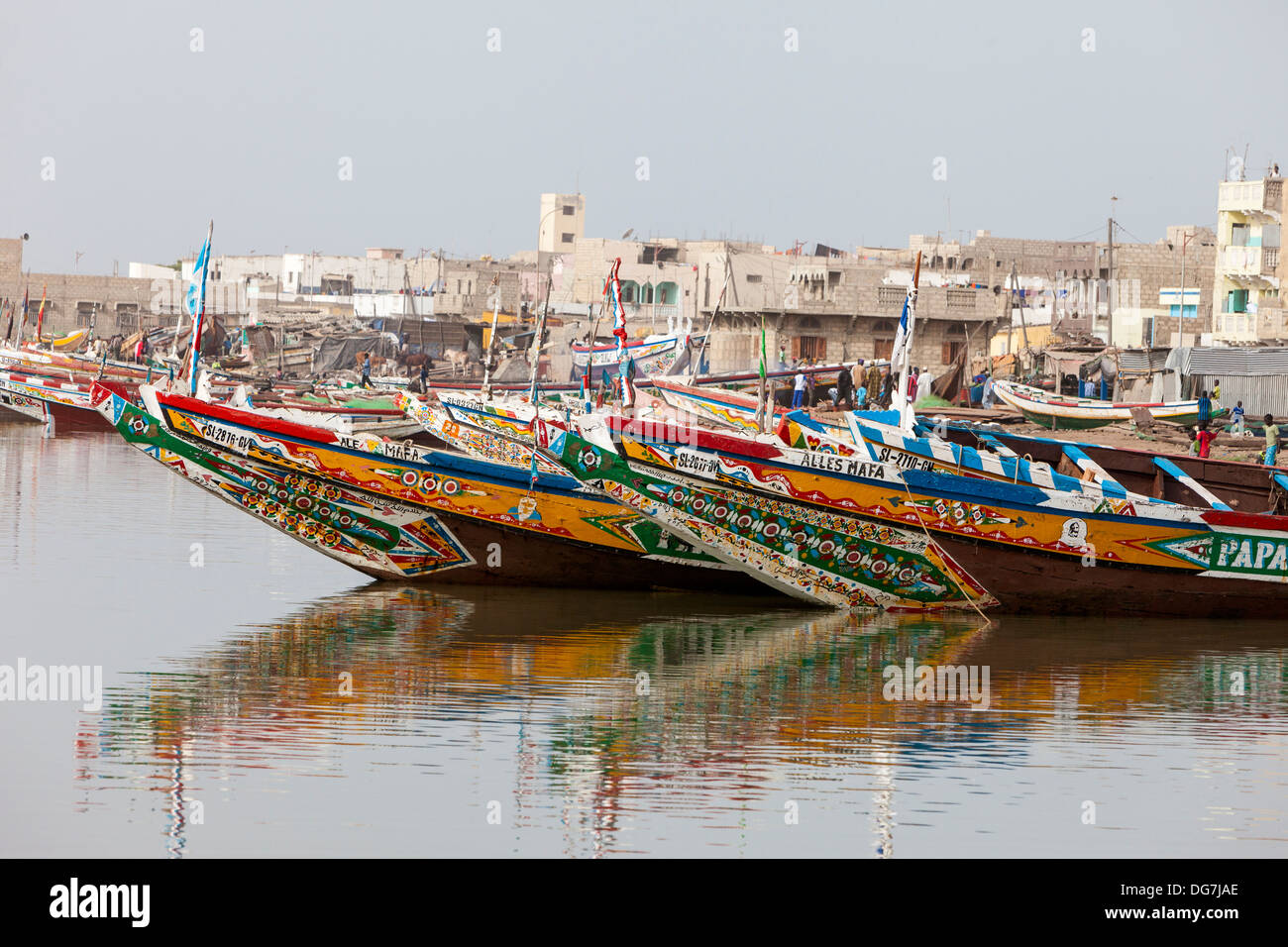 Senegal, Saint Louis. Guet N'Dar Neighborhood, Brightly Decorated ...