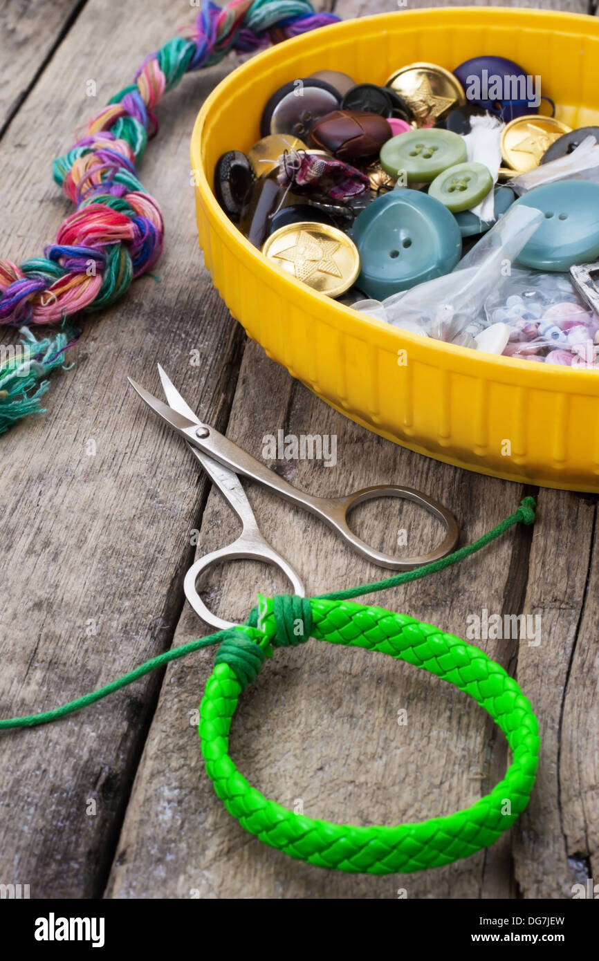 handmade and instruments of repairman clothing Stock Photo - Alamy