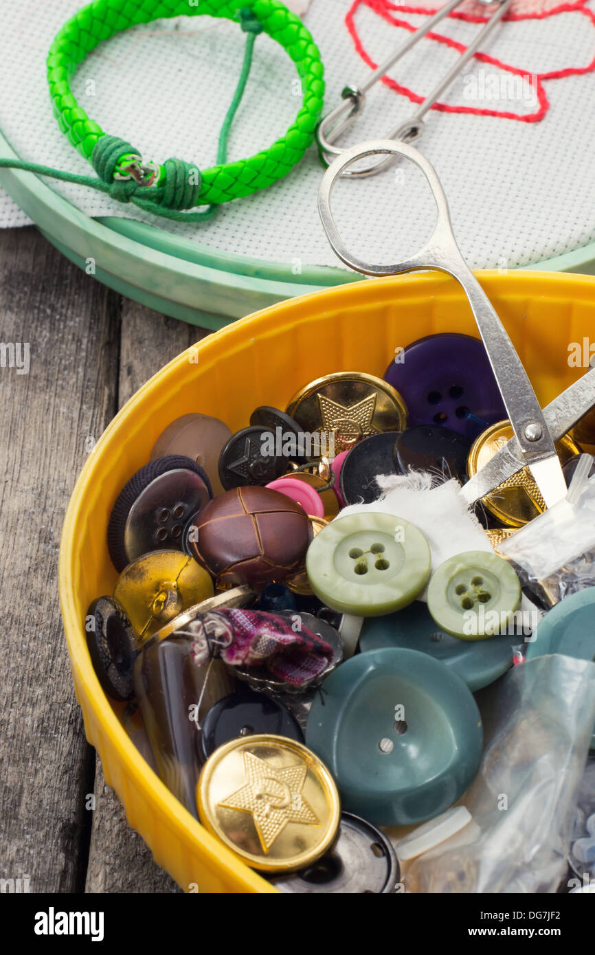 handmade and instruments of repairman clothing Stock Photo - Alamy