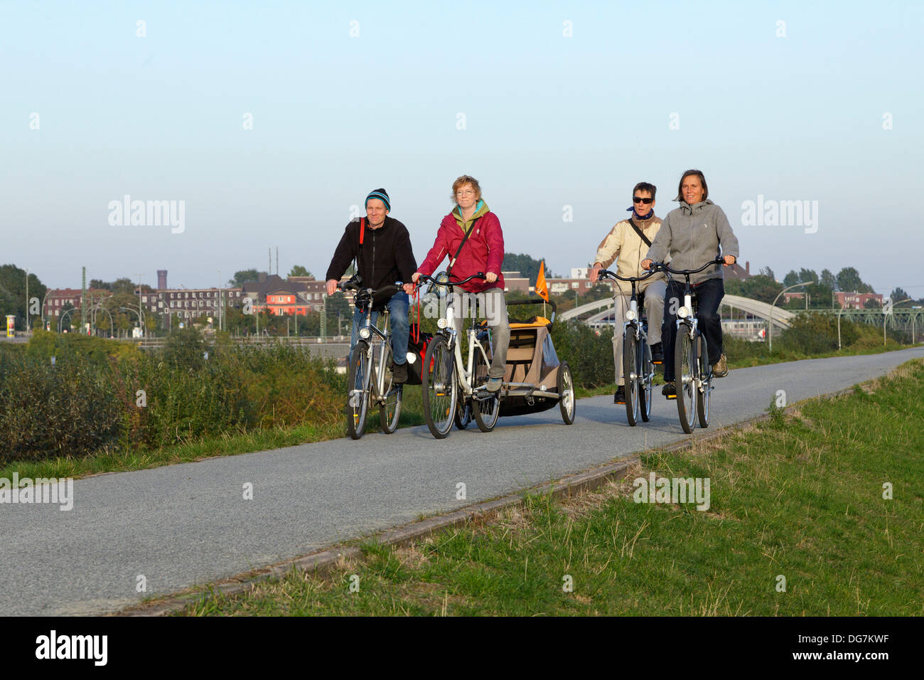 bicycle tour, Wilhelmsburg, Hamburg, Germany Stock Photo - Alamy