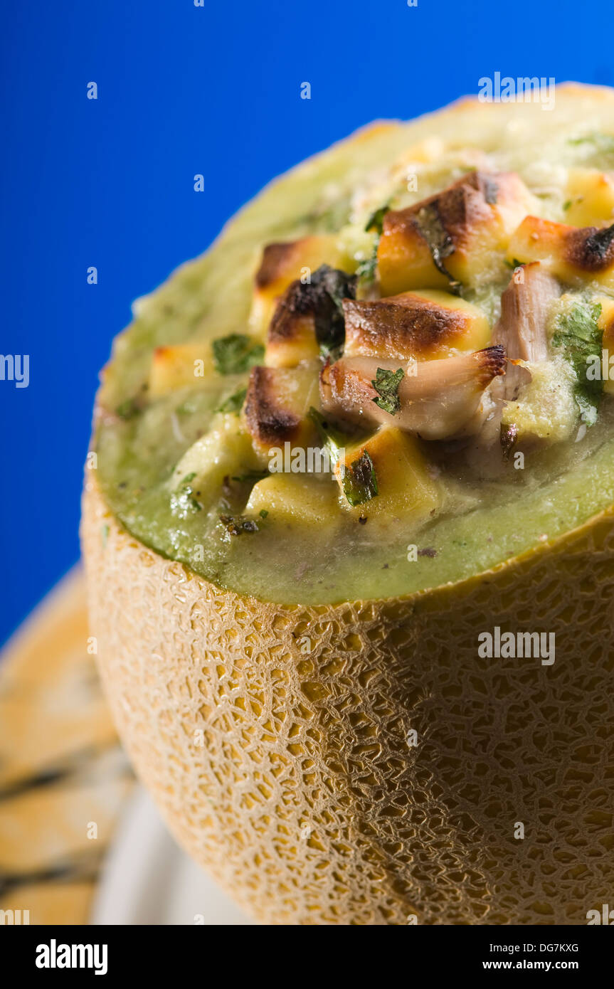 stuffed melon with chicken Stock Photo - Alamy