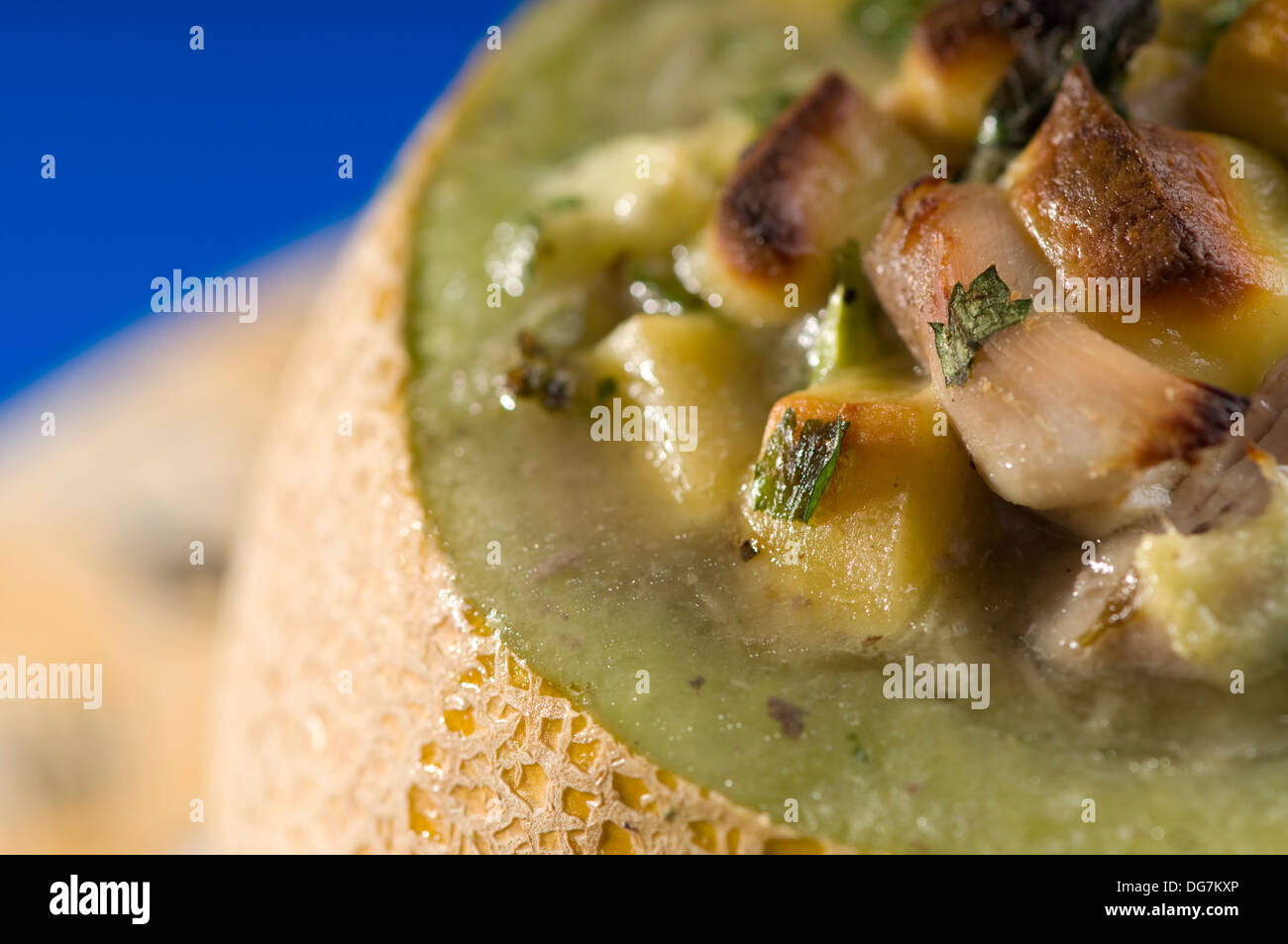 stuffed melon with chicken Stock Photo - Alamy
