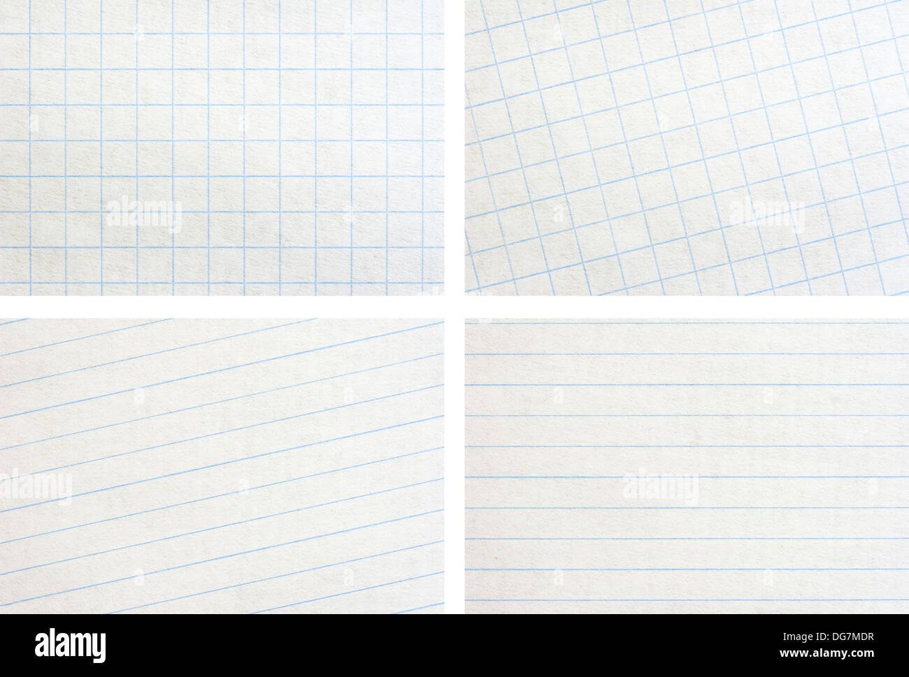 lined and squared paper texture set Stock Photo - Alamy