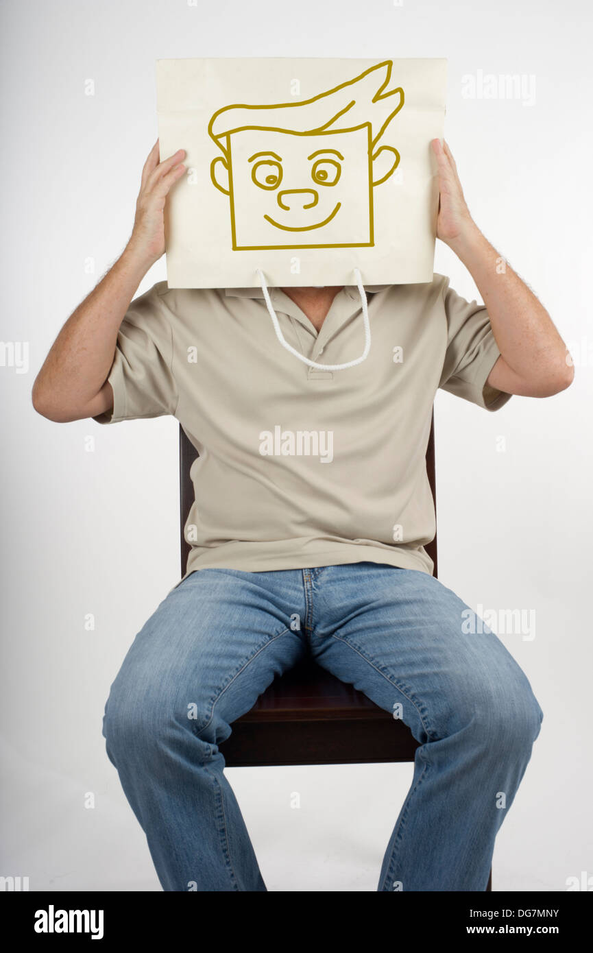 Man with bag over head hi-res stock photography and images - Alamy