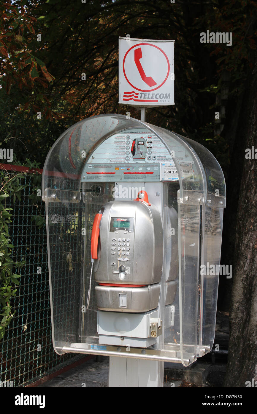 Italian public telephone operated by a credit card in a street in ...