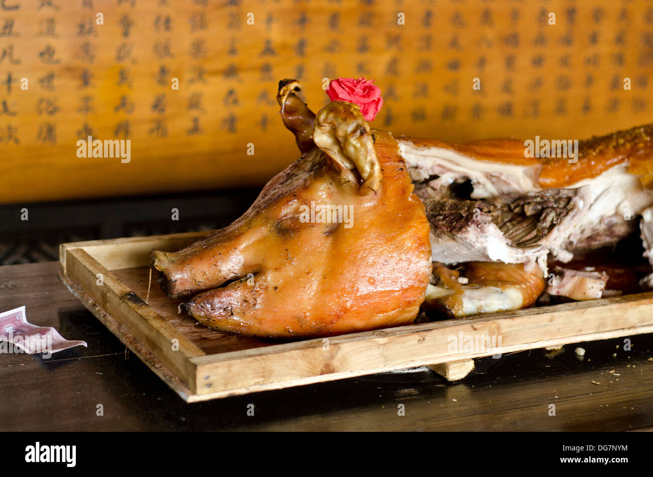 Roasted pig from the temple in Shawan , Guandong , China Stock Photo ...