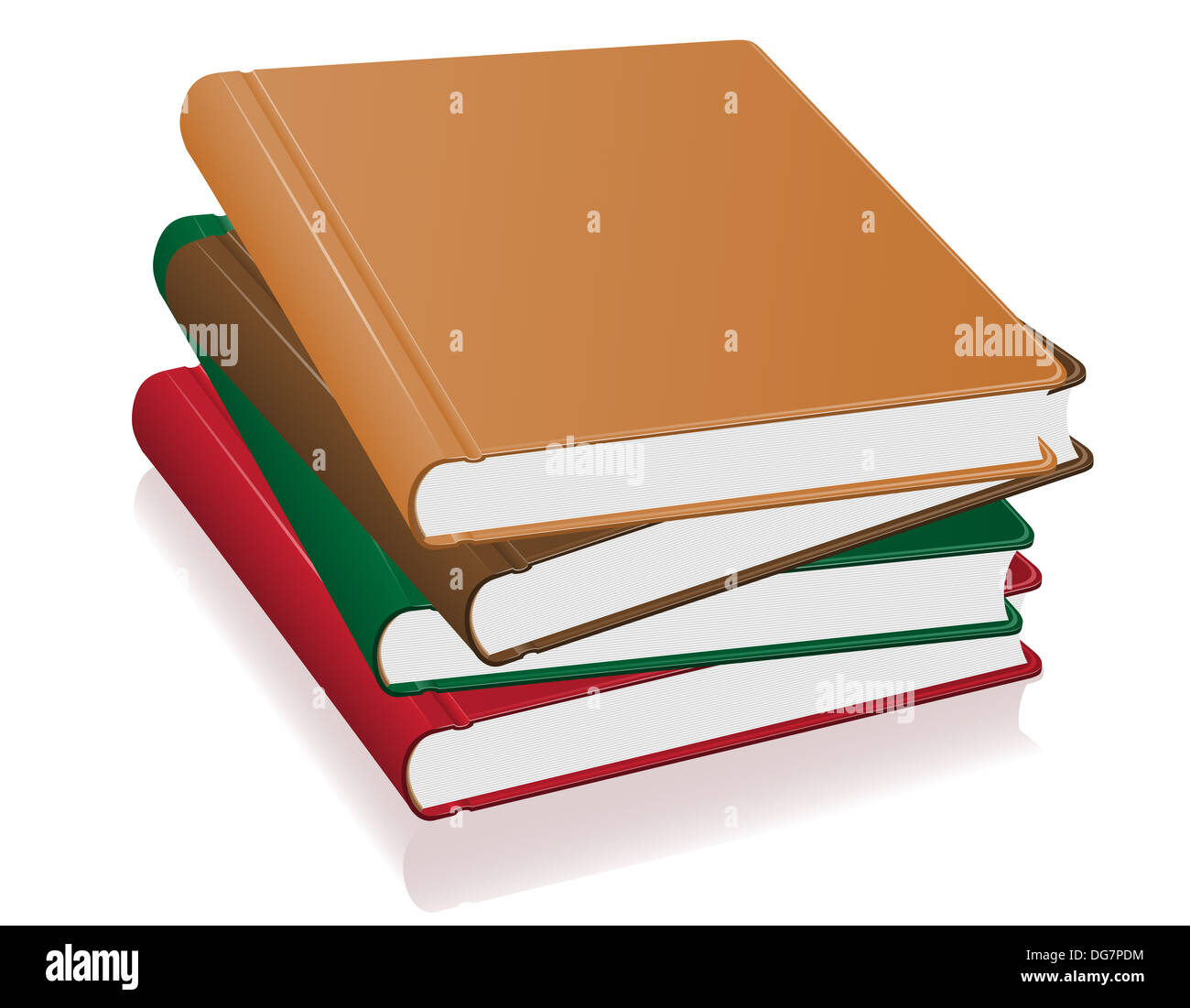 books stack illustration isolated on white background Stock Photo - Alamy