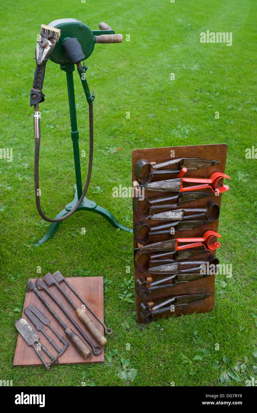 Display of shearing tools during Llandovery Sheep Festival, Llandovery ...