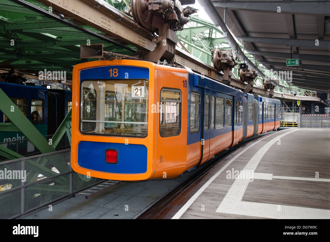 passenger train carriages,wuppertal schwebebahn,monorail,germany Stock ...