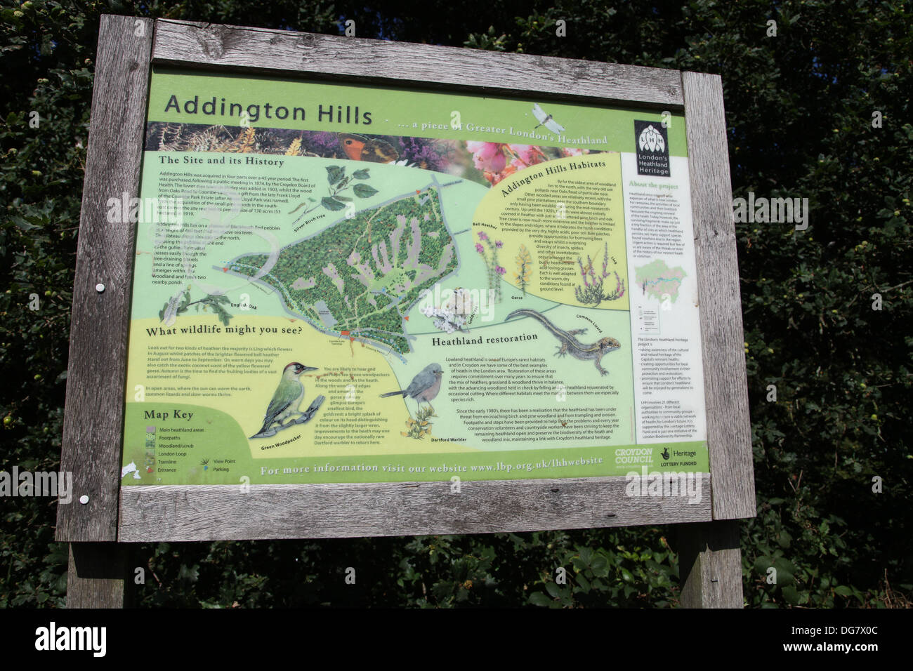 Information board about Addington Hills which is a beauty spot in ...