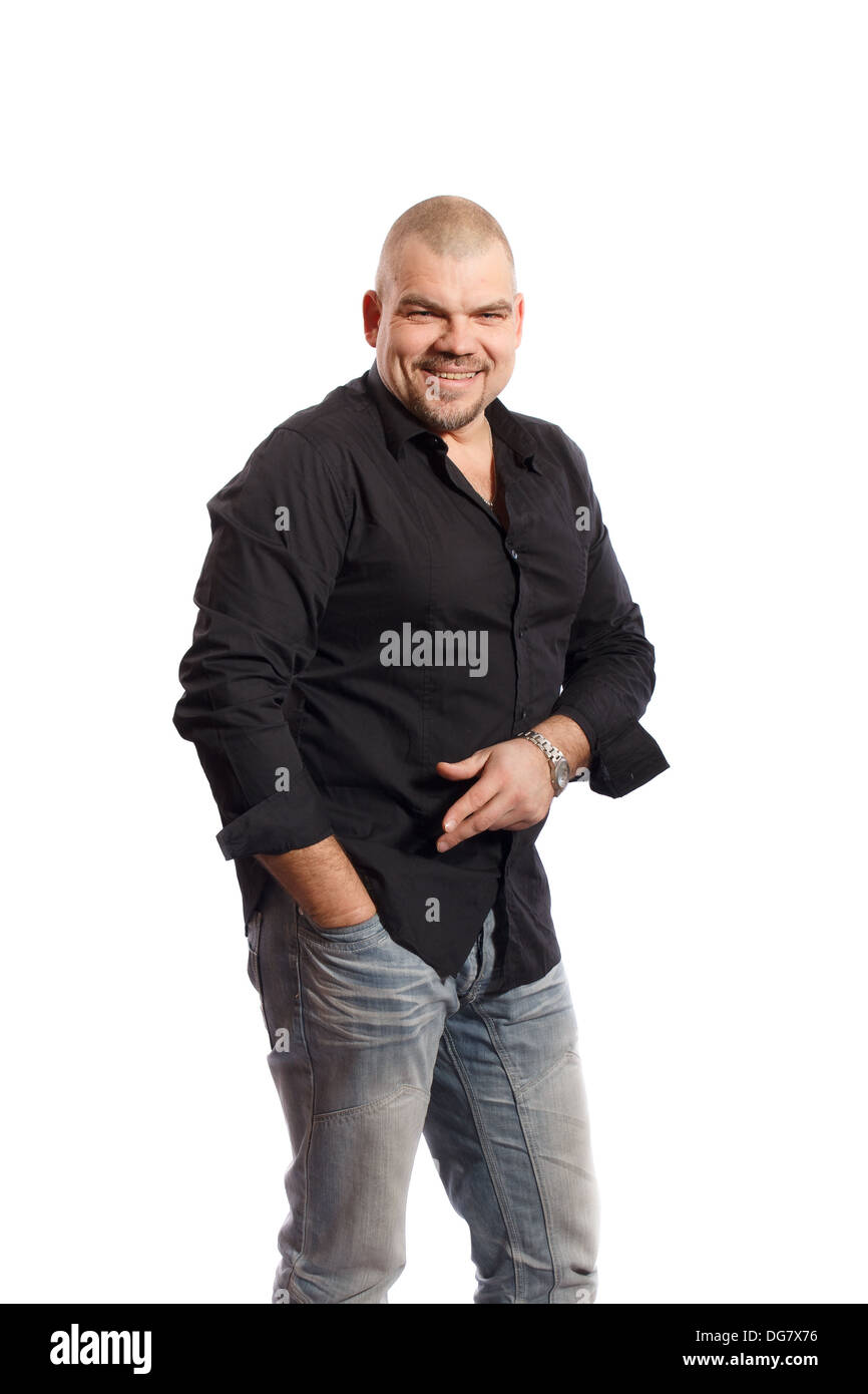 Smiling man white background Cut Out Stock Images & Pictures - Alamy