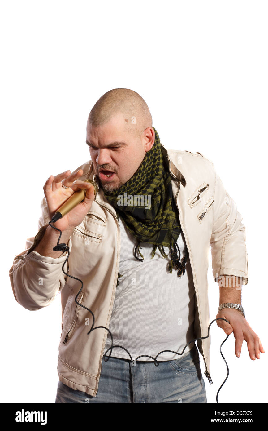 rock singer on a white background Stock Photo - Alamy