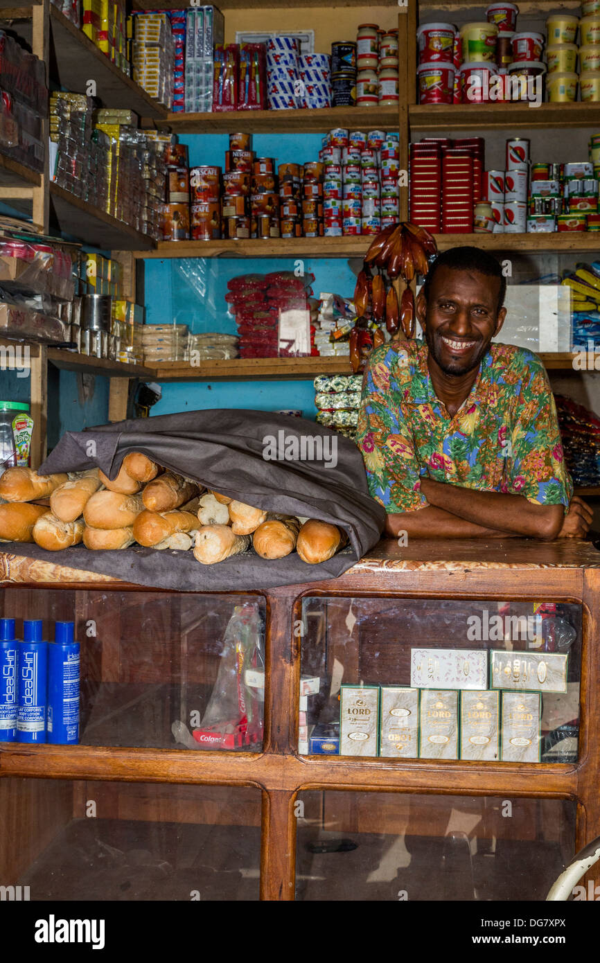 Senegal, Saint Louis. A Pular Senegalese Shopkeeper from the Fouta ...